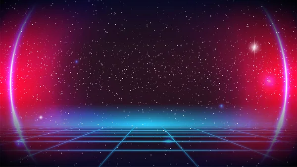 Synthwave vaporwave retrowave cyber background with copy space, laser ...