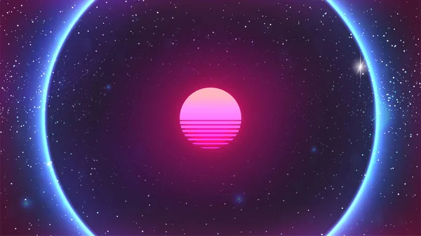 Synthwave 80S Grid Background Retro Futuristic Wireframe Landscape ...