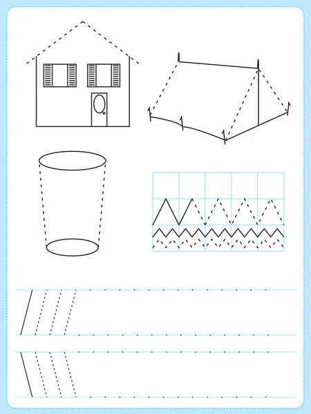 Exercise Preschool Kindergarten Kids Letters Practice Stock Vector ...