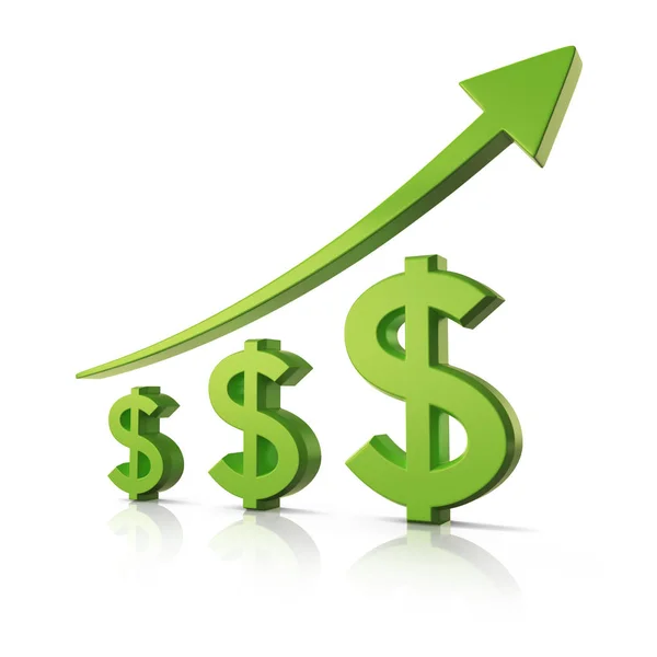 Dollar signs with arrow, growing up concept ⬇ Stock Photo, Image by ...