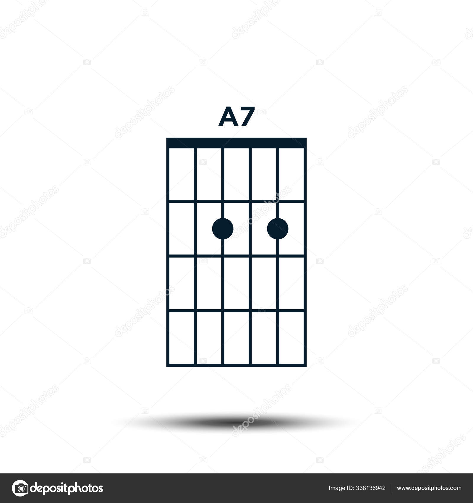A7, Basic Guitar Chord Chart Icon Vector Template Stock Vector by ...