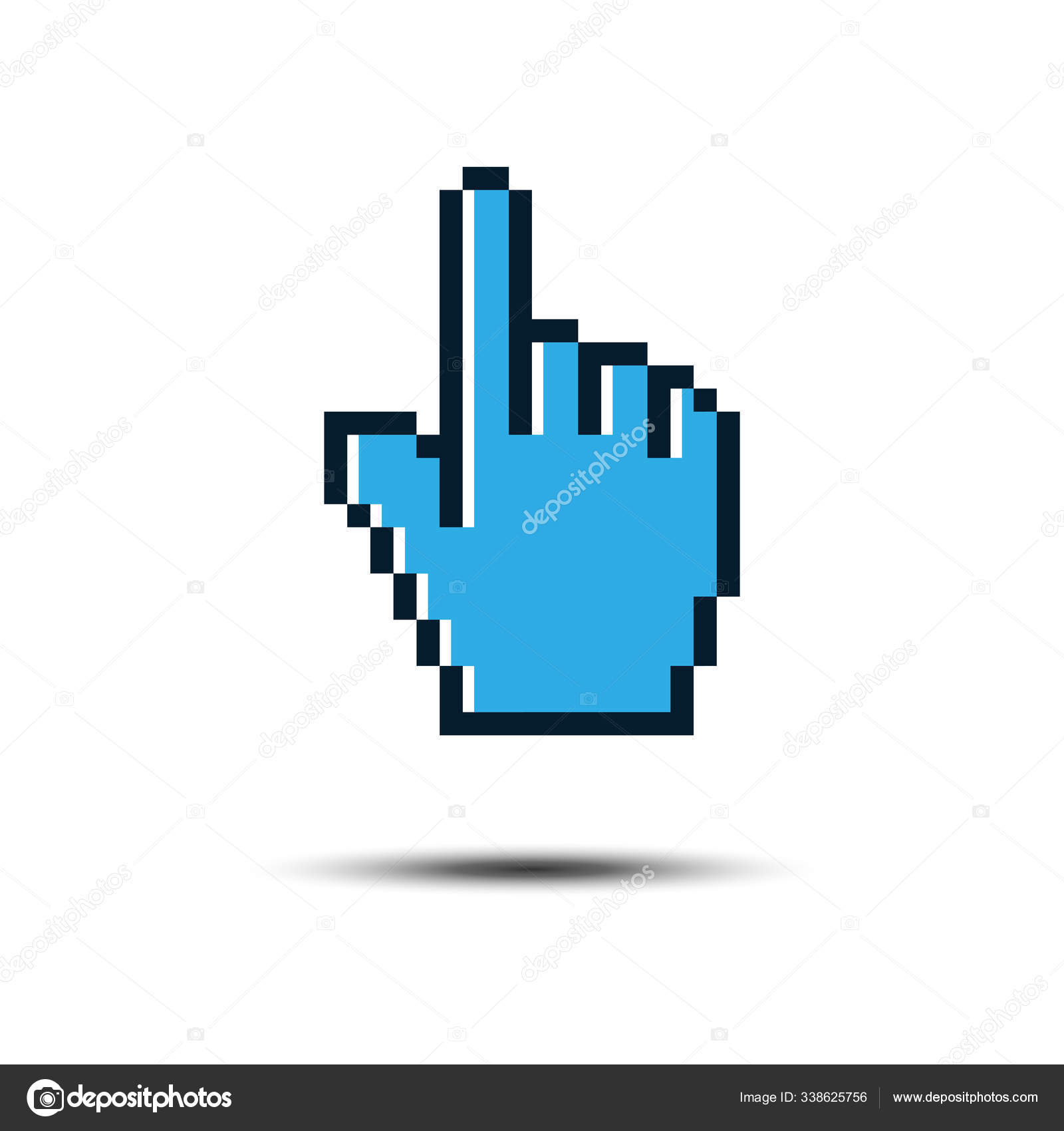 Cursor Pointer Icon Template. Click Finger Pixel Illustration Design ...