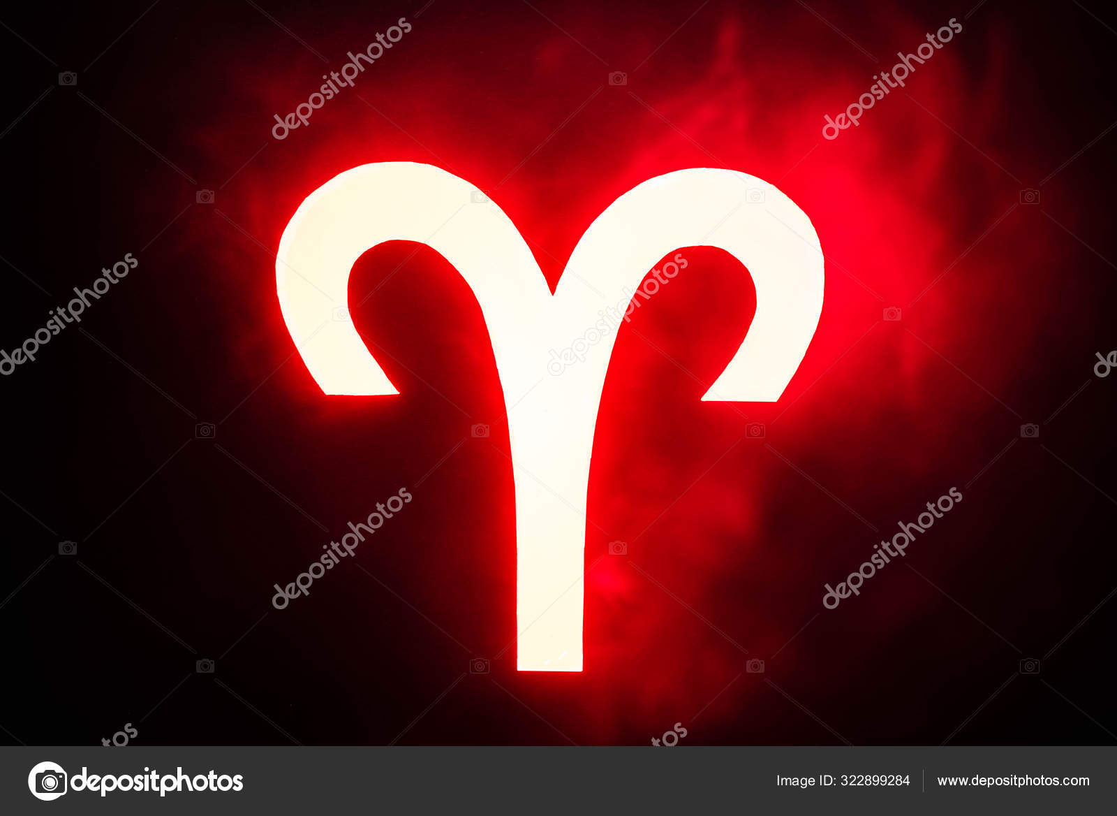 Aries Symbol Red