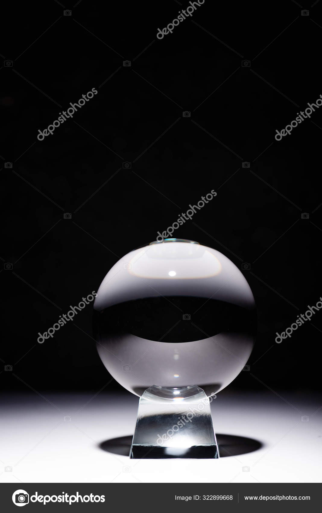 Crystal Ball White Surface Black Background — Stock Photo © HayDmitriy ...