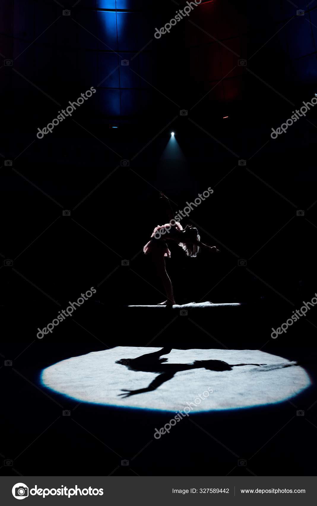 Silhouette Aerial Acrobat Performing Rope Circus Stock Photo by ...