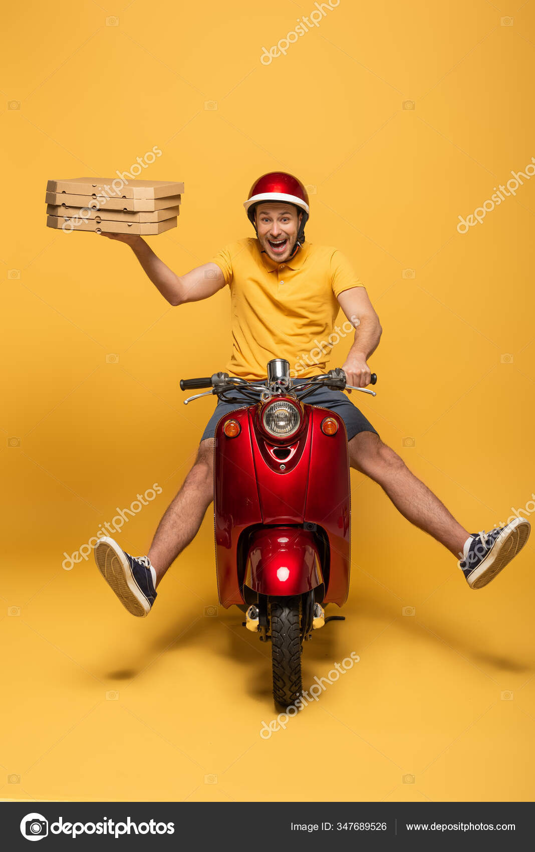 Pizza Delivery Man Scooter