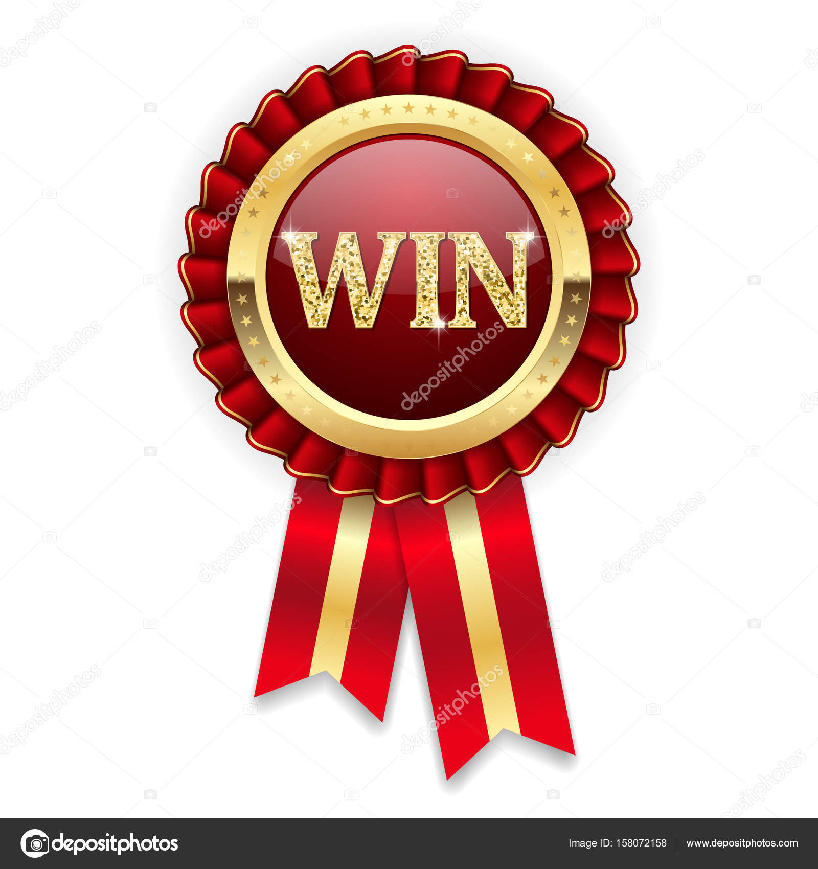 Win badge with ribbon Stock Vector Image by ©newartgraphics #158072158