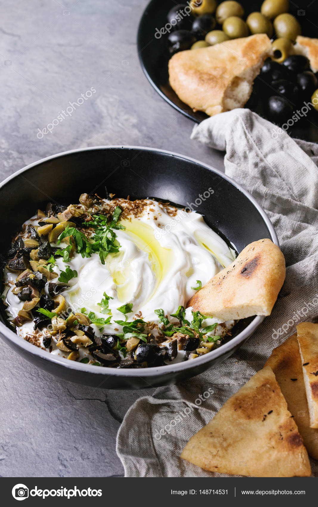 Labneh fresh lebanese cream cheese dip Stock Photo by ©NatashaBreen ...