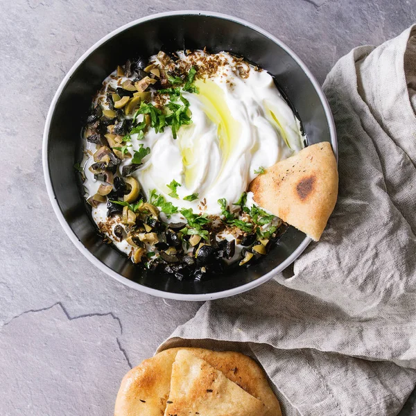 Labneh fresh lebanese cream cheese dip Stock Photo by ©NatashaBreen ...