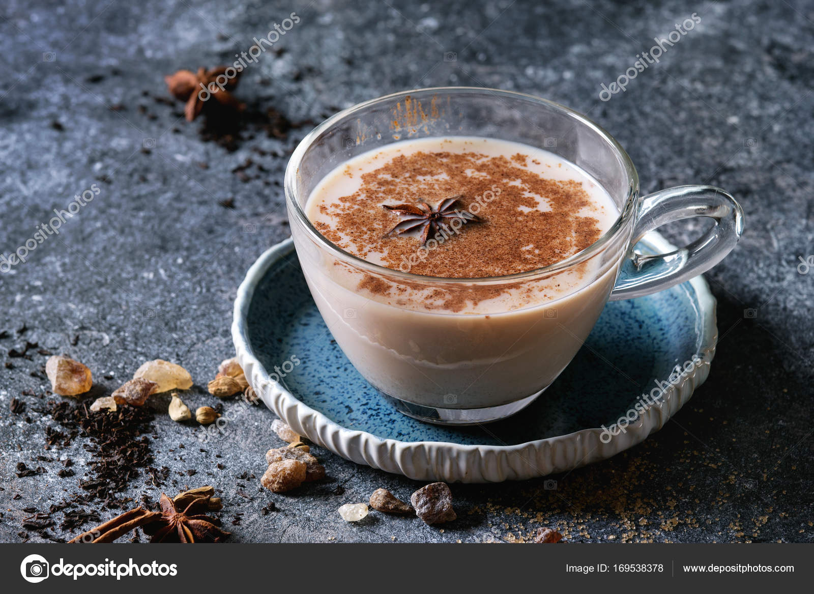 Masala chai with ingredients Stock Photo by ©NatashaBreen 169538378