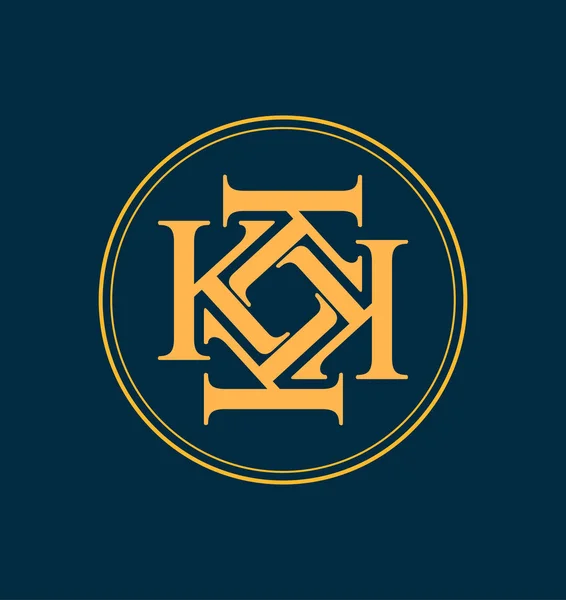 Classic Retro Symmetrical Style Initial Monogram Logo — Stock Vector ...