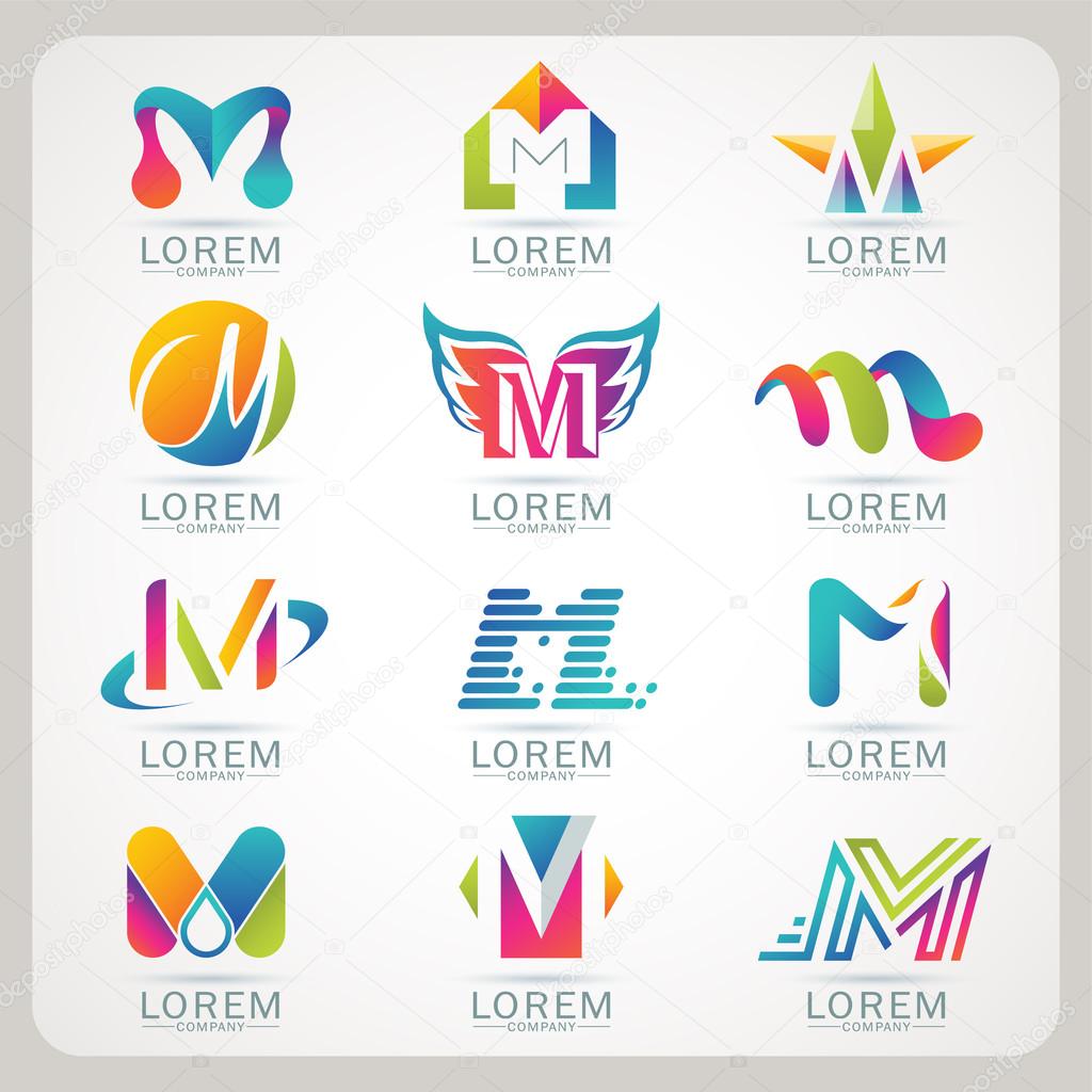 Logo letter m element and Abstract web Icon and globe vector symbol ...