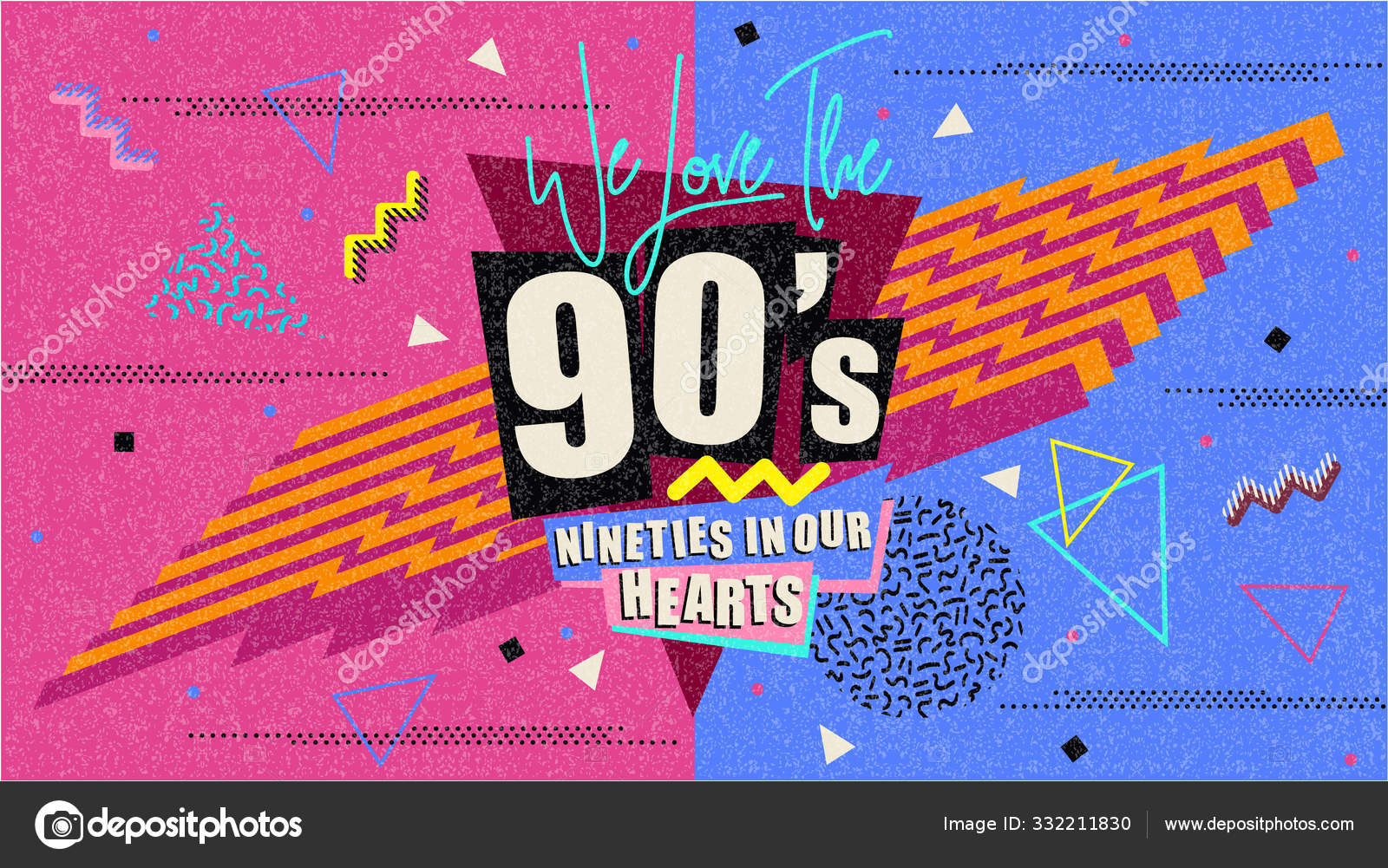 90S 80S Poster Nineties Forever Retro Style Textures Alphabet Mix Stock ...