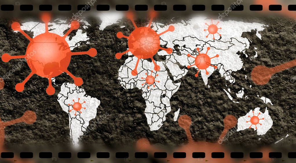 Ilustración en 3D de un mapa del mundo que muestra los puntos críticos ...