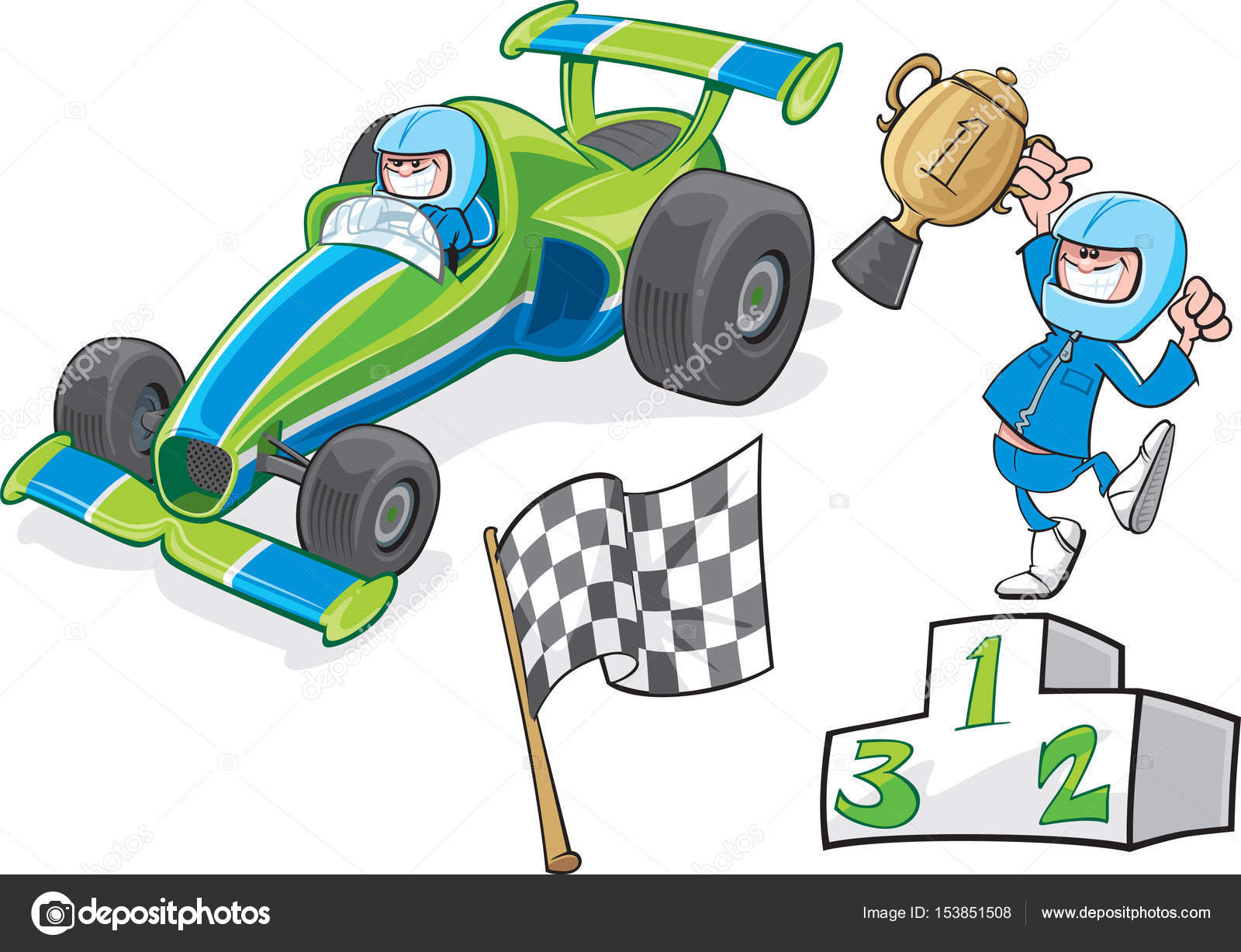 Race Car Driver Cartoon
