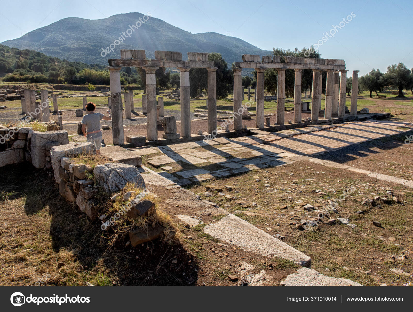 Panoramic View Ancient Messini Archaeological Site South Peloponnese ...