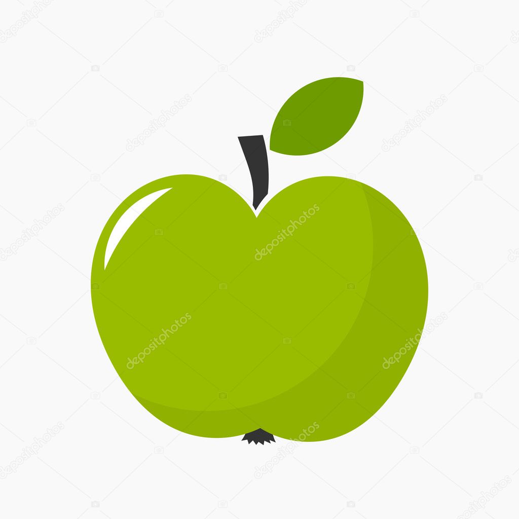 Green apple vector Stock Vector by ©Studiobarcelona 128169230