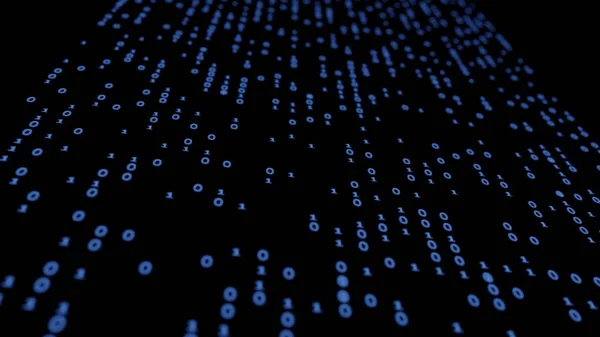 abstract binary code glow blue background 3d illustration. - Stock Image - Everypixel
