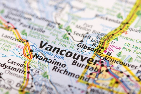 Vancouver on map - Stock Image - Everypixel