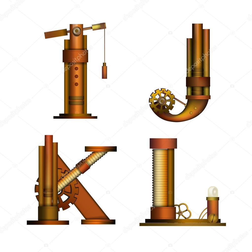 Set Of Steampunk Letter Isolated On White Vector Stock Vector By ©mariaaverburg 125051572