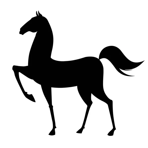 Black horse prancing silhouette. Vector illustration Stock Vector by ...