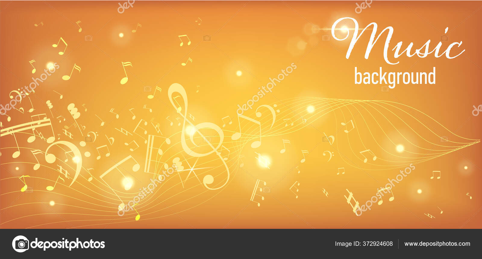 Vector Illustration of an Abstract Background with Music notes. Music ...