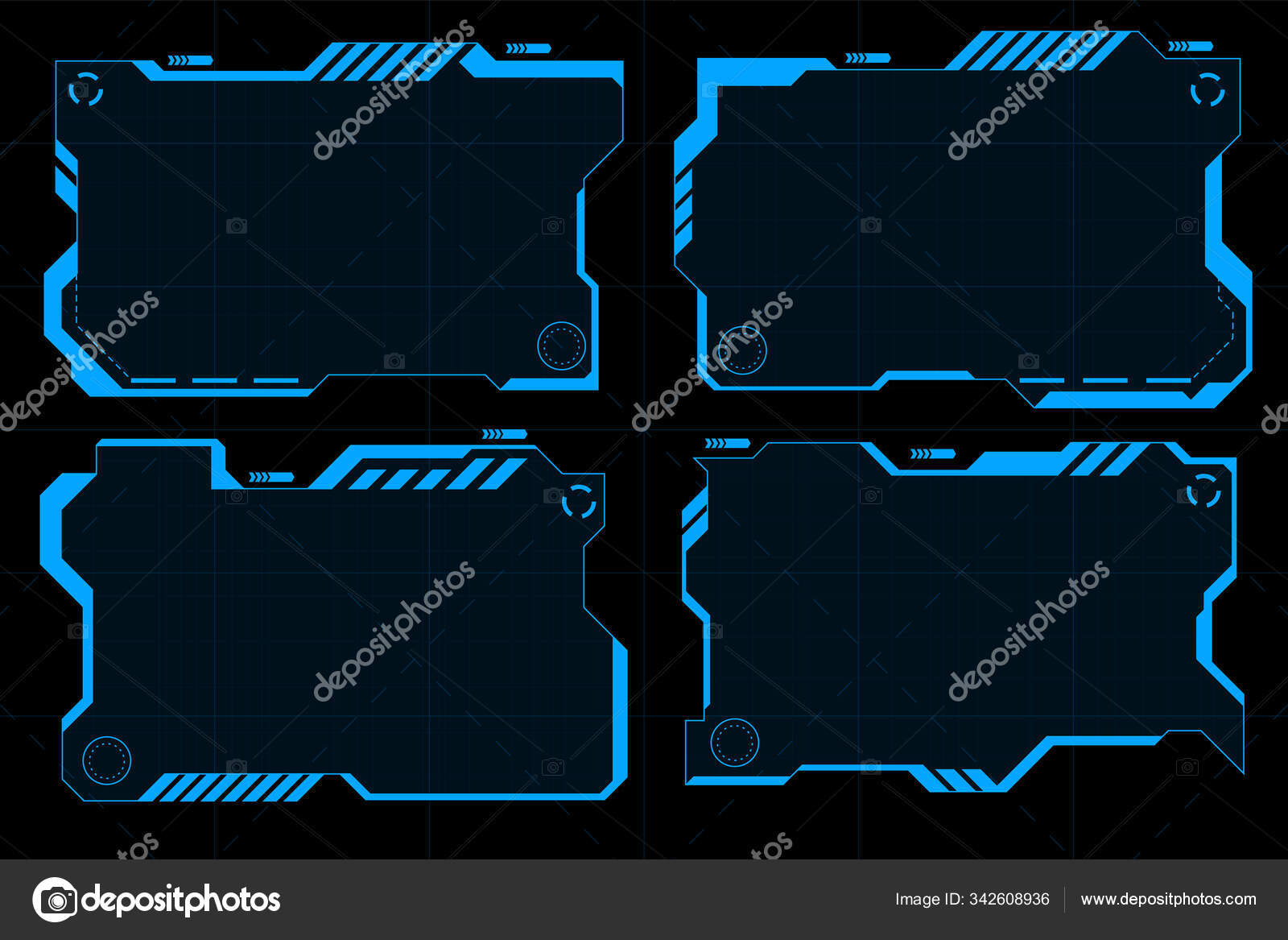 Vector Illustration Blue Neon Futuristic Background Design Copy Space ...