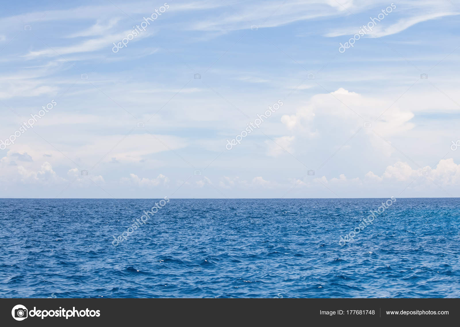 Nature Background Blue Sea Water Sky Clouds Stock Photo by ©Torsakarin ...