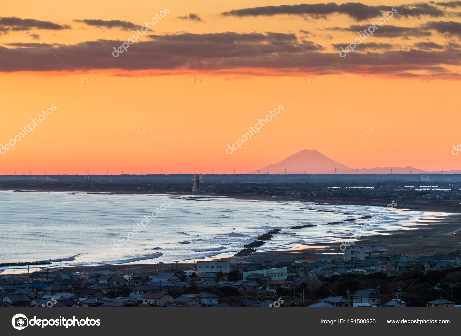 Mount Fuji Beach Lioka Town — Stock Photo © Torsakarin #191500920