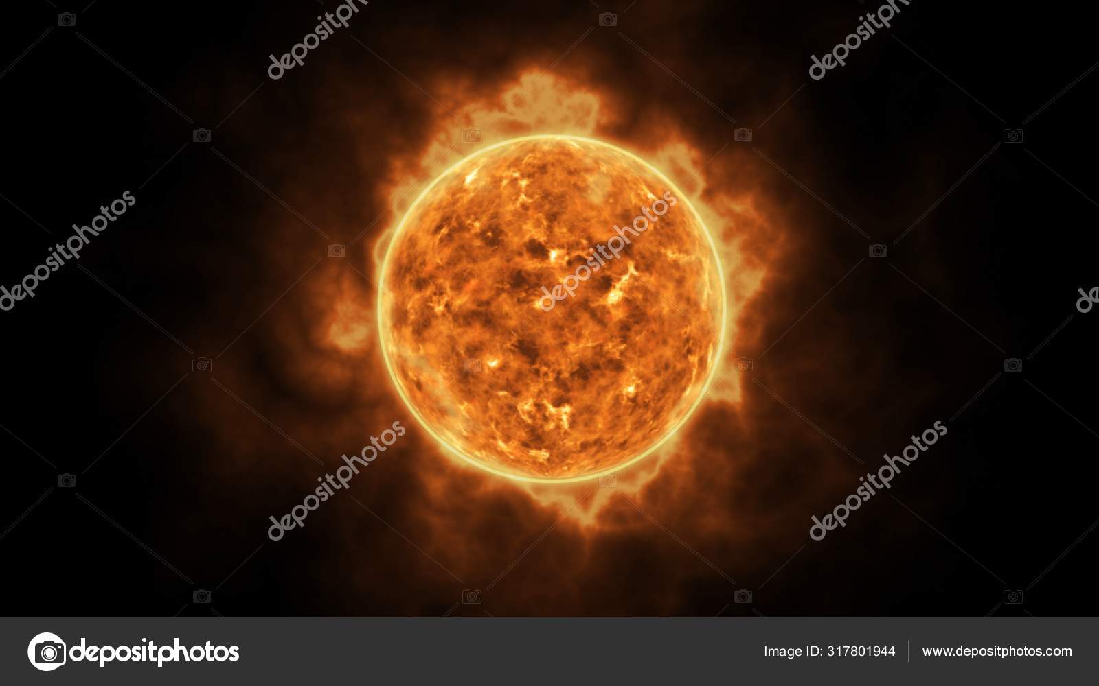 Superficie Estrella Del Sol Con Destellos Solares Quema Animación Solar ...