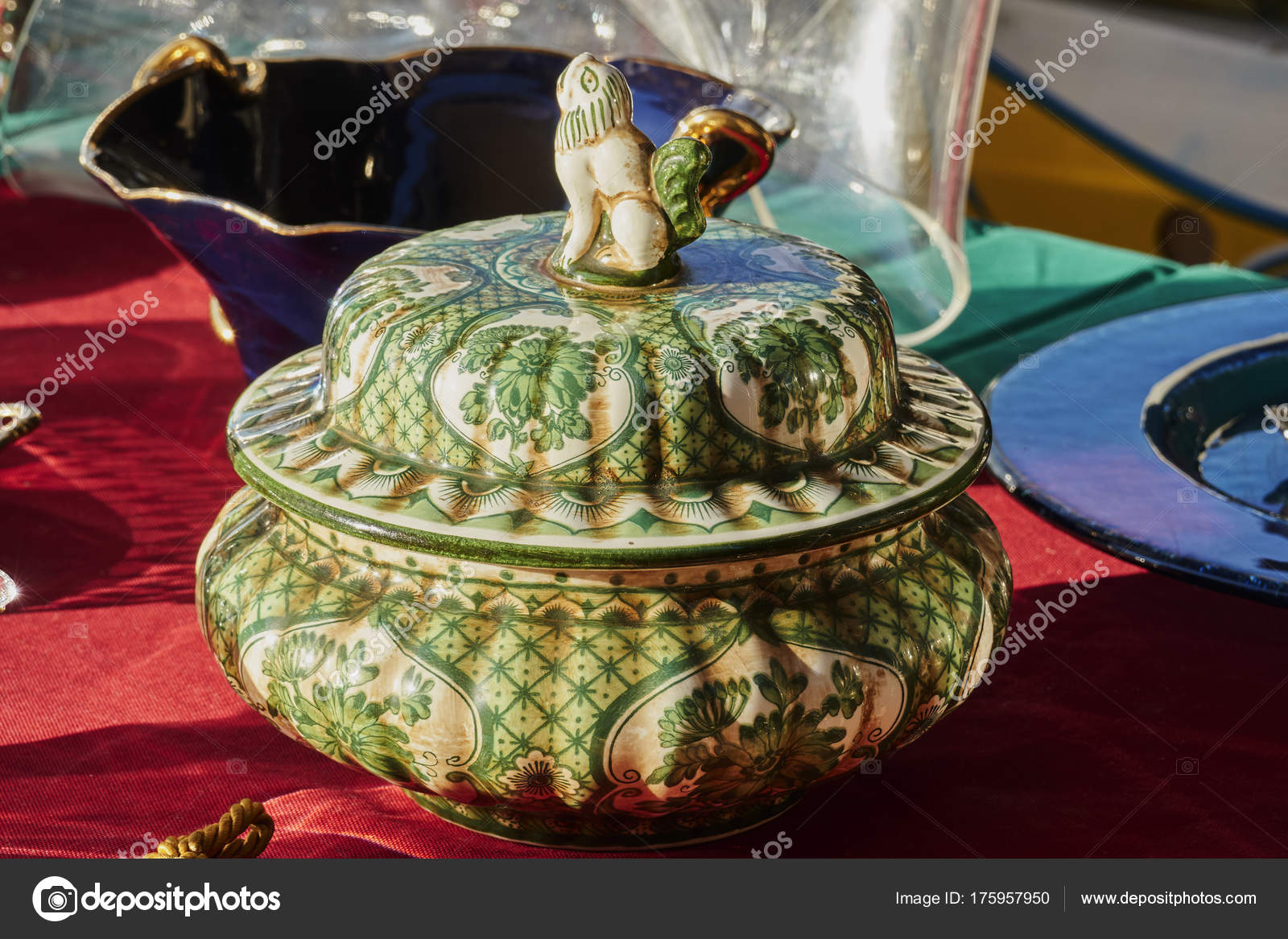 Old Decorated Ceramic Container ⬇ Stock Photo, Image by © spetenfina ...