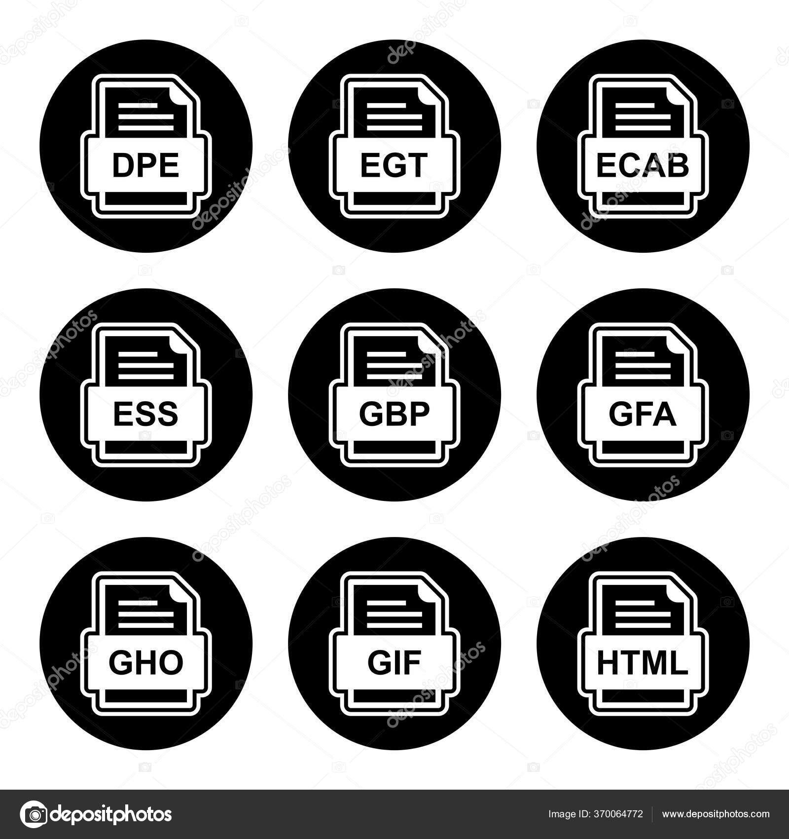 Conjunto Iconos Formatos Archivo — Vector de stock © IYIKON #370064772