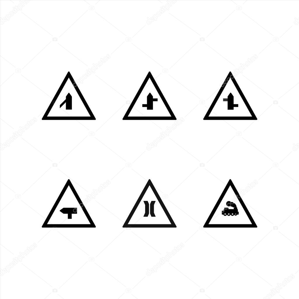 6 se ales de tr fico Iconos hoja aislada sobre fondo blanco... 2024