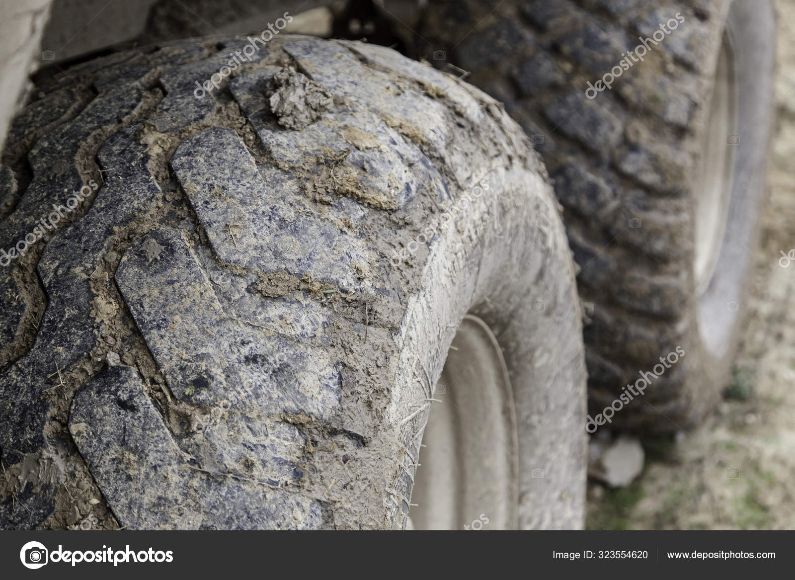 Giant Tractor Wheels Rubber Wheels Detail Field Stock Photo by ...