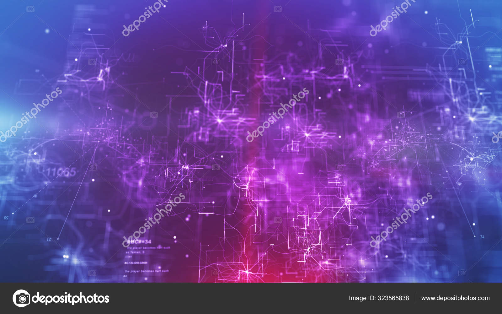 Optical Art Illustration Cyberspace Cpu Straight Red Stripe Dark Blue ...