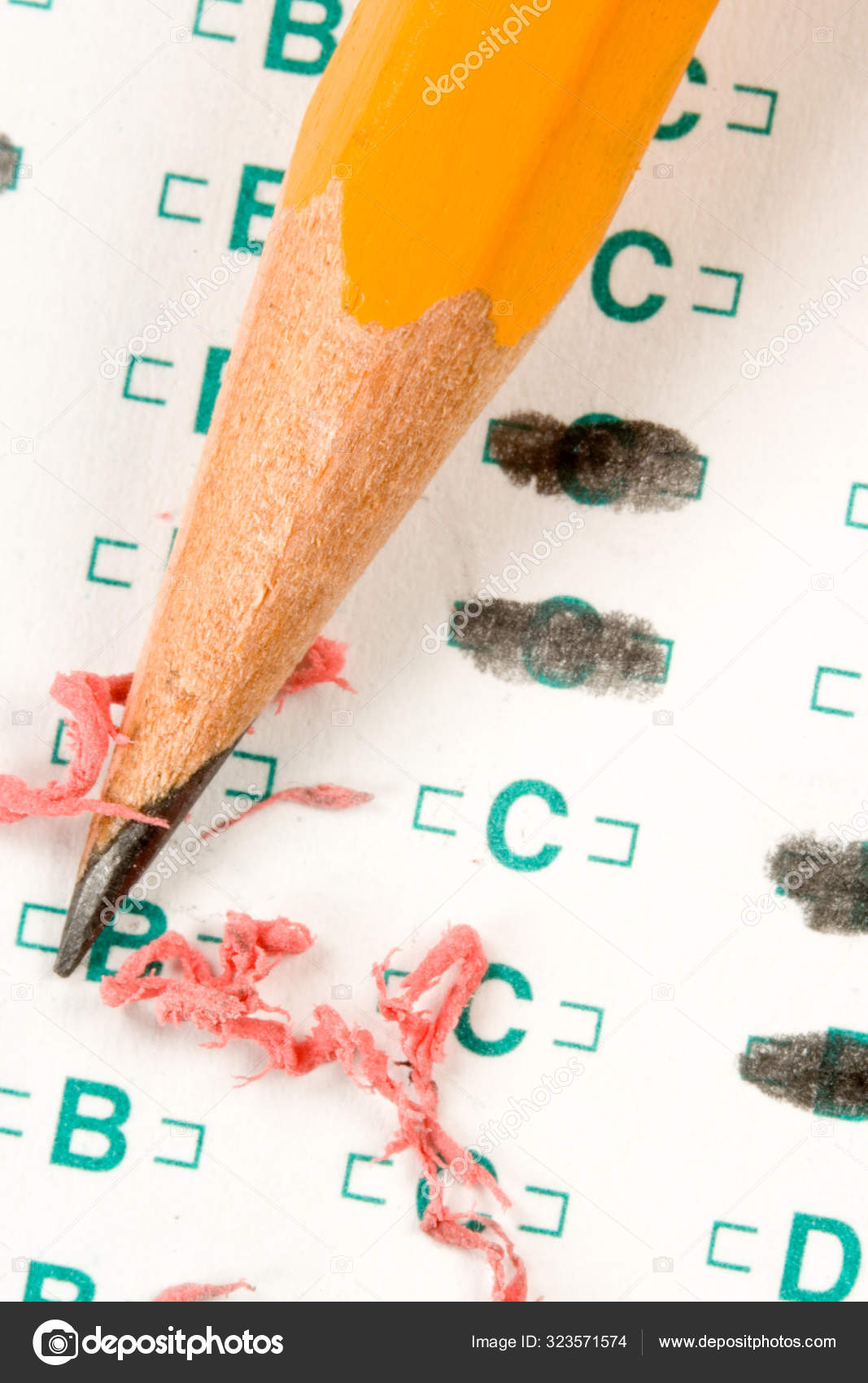 Standardized Quiz Test Score Sheet Multiple Choice Answers — Stock ...