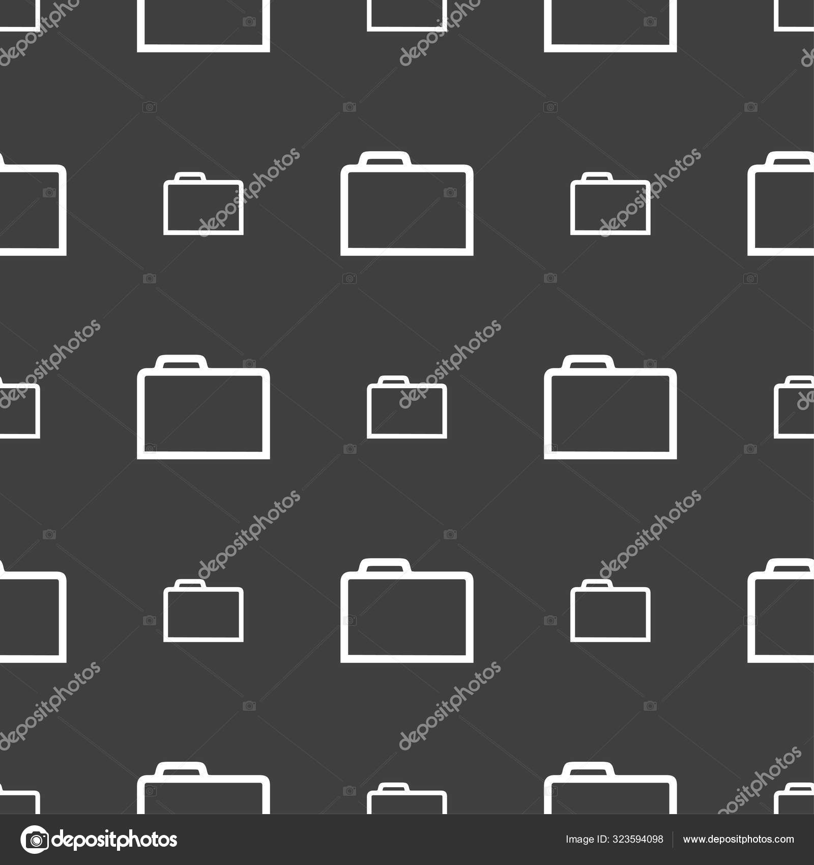 Folder Icon Sign Seamless Pattern Gray Background Illustration — Stock ...