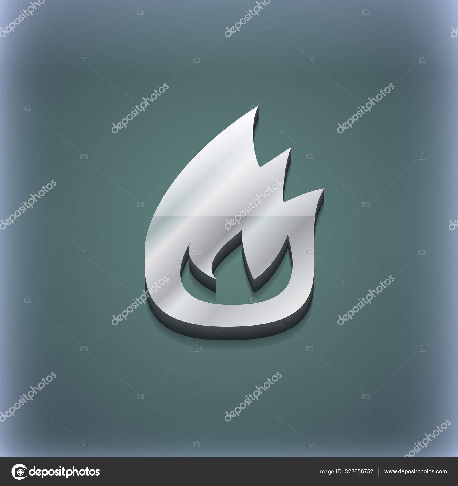 Fire Flame Icon Symbol Style Trendy Modern Design Space Your Stock ...