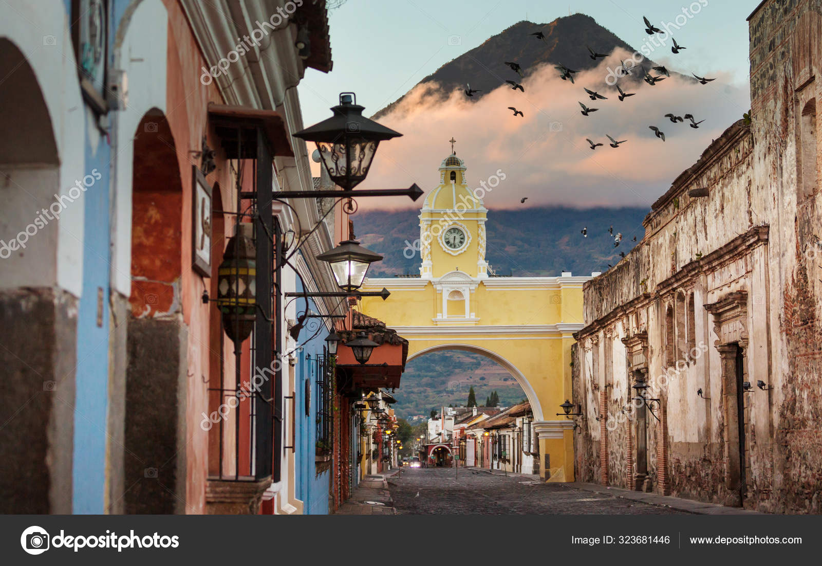 Colonial Architecture Ancient Antigua Guatemala City Central America ...