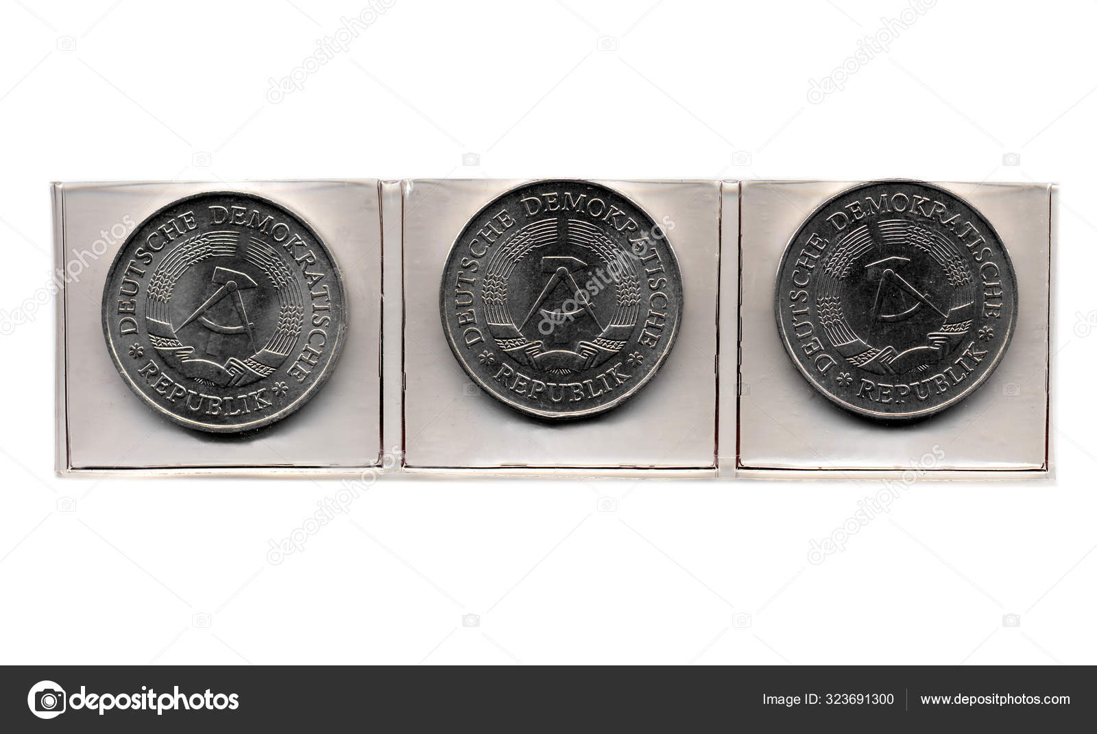 Collection Mark Coins Ddr East Germany Note More Use German Stock Photo ...