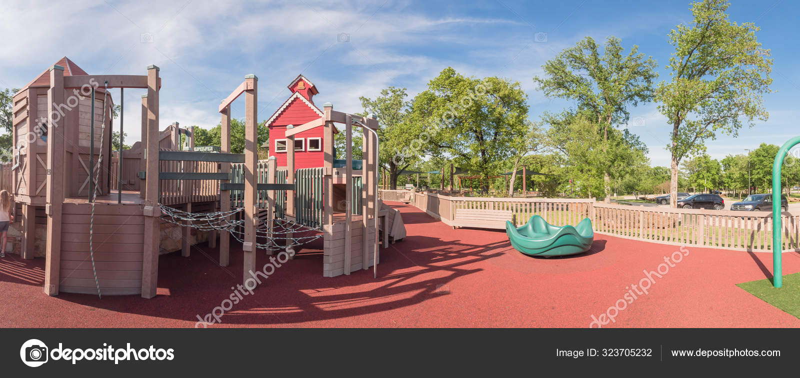 Panorama View Castle Inspired Structure Elaborate Wooden Playground ...