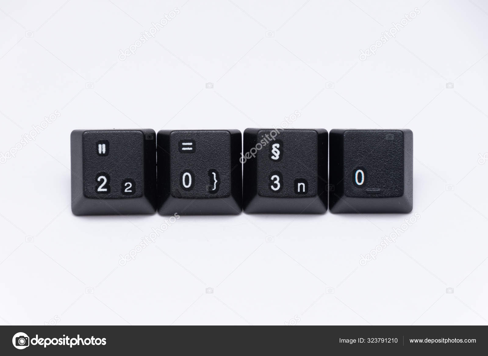 Black Keys Keyboard Different Years Words Names Stock Photo by ...
