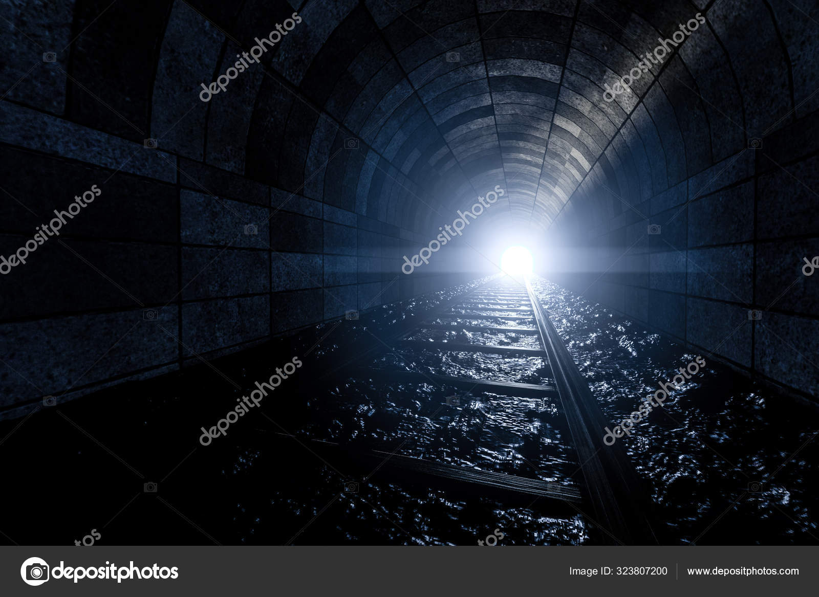Rail Cave Perspective Background Passage Mystery Stock Photo by ...
