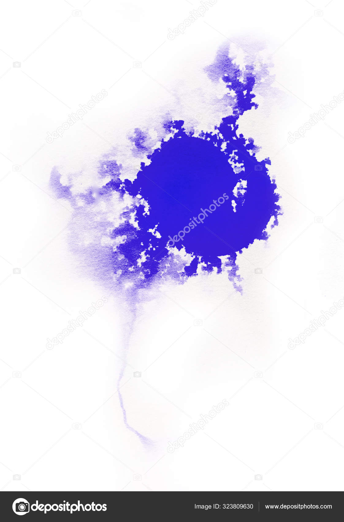 Watercolor Blue Color Splash Black Background Stock Illustration by ...