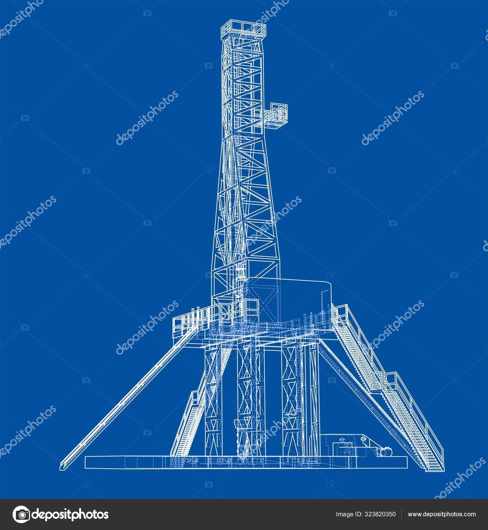 Oil Rig Concept Illustration Wire Frame Style Stock Photo by ©YAYImages ...