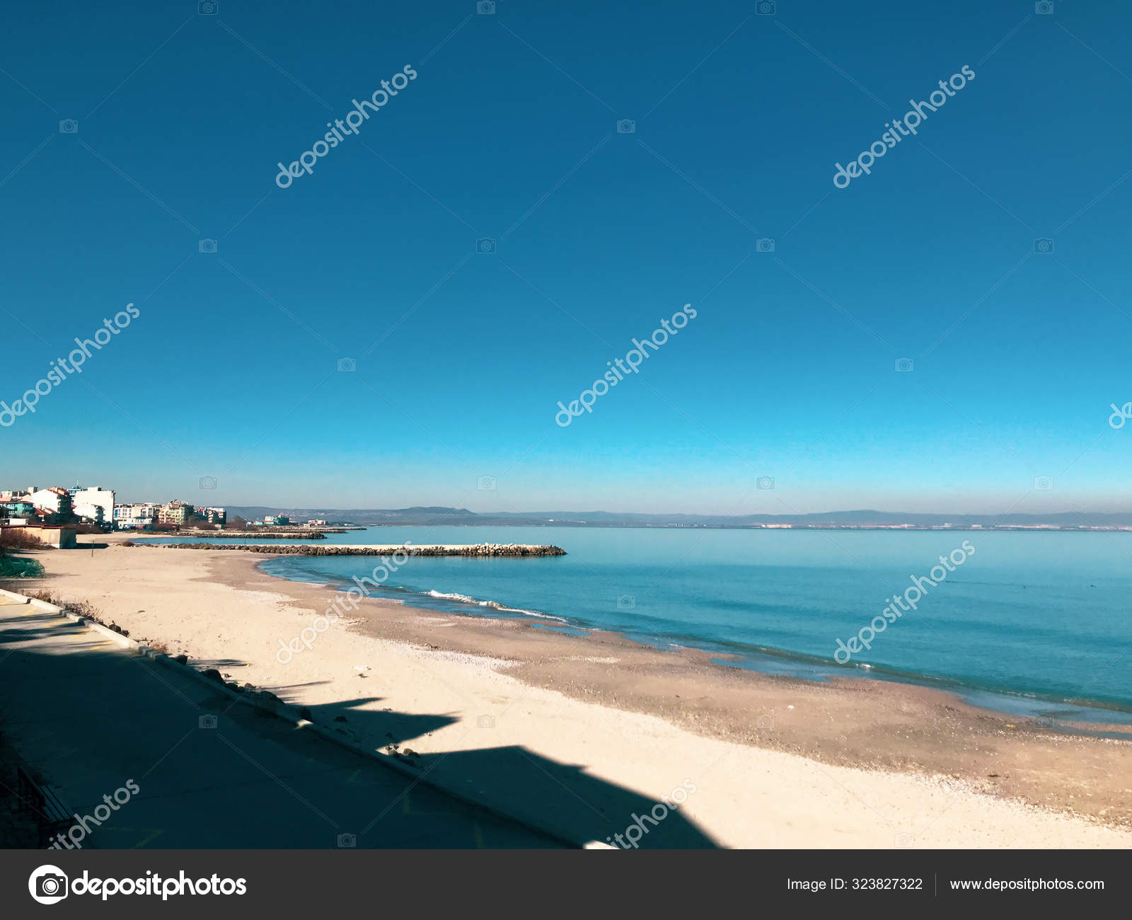 Beautiful Beach Incredible Sea Pomorie Bulgaria Stock Photo by ...