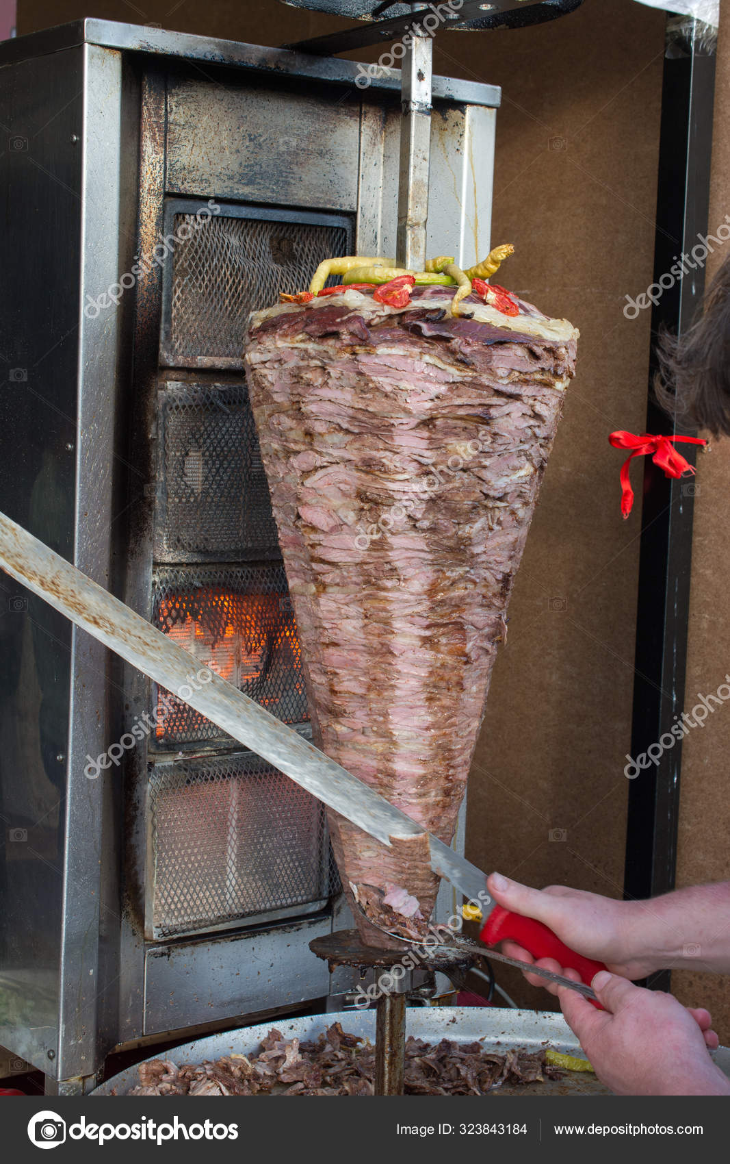 Traditional Turkish Doner Kebab Pole Stock Photo by ©YAYImages 323843184