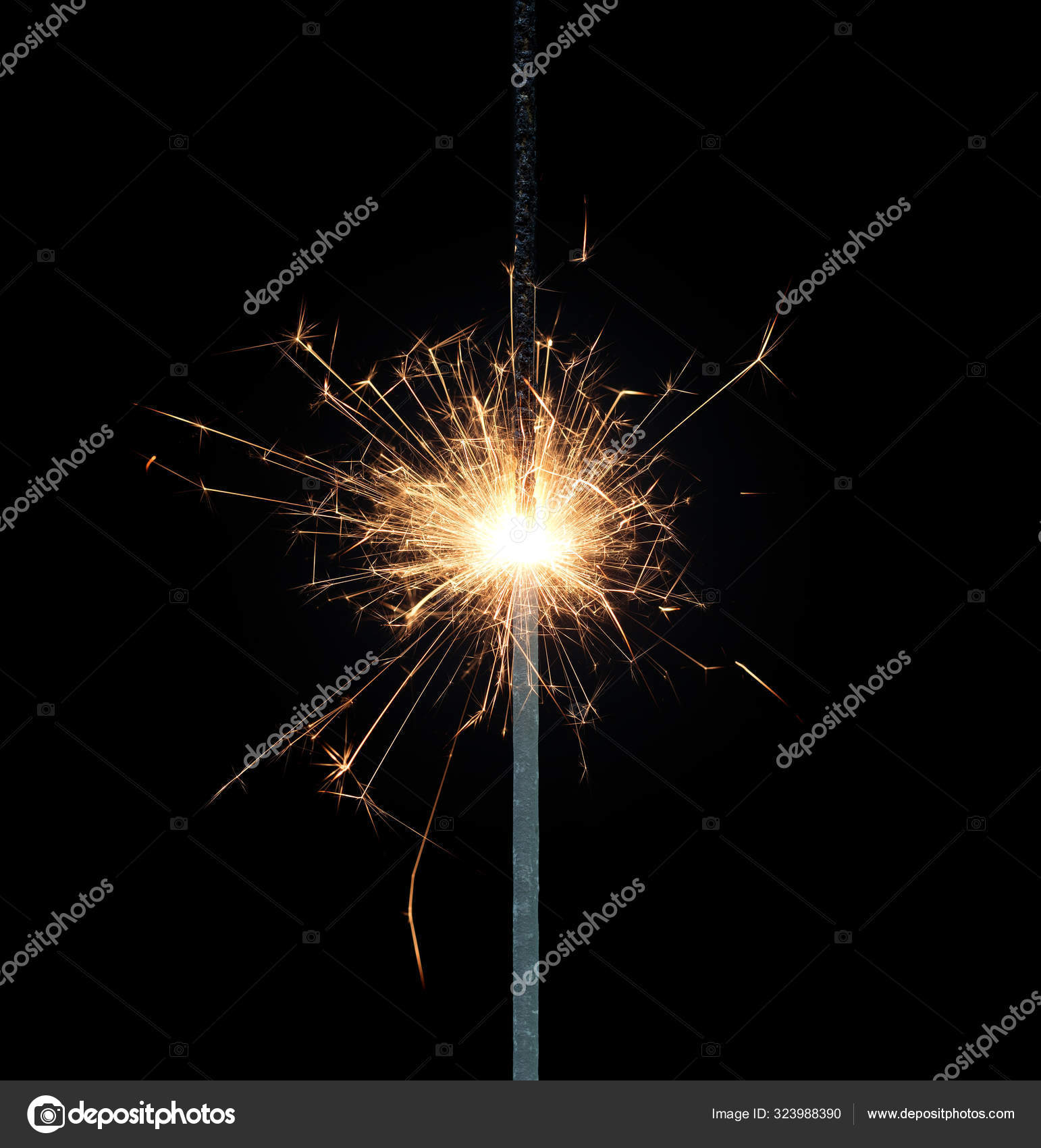Sparkler Isolated Solid Black Background — Stock Photo © YAYImages ...