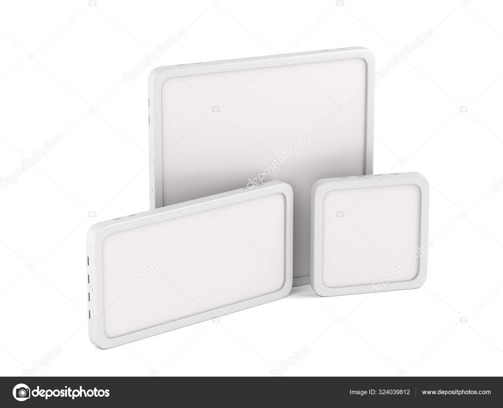 Three Led Panels Different Sizes White Background — Stock Photo ...