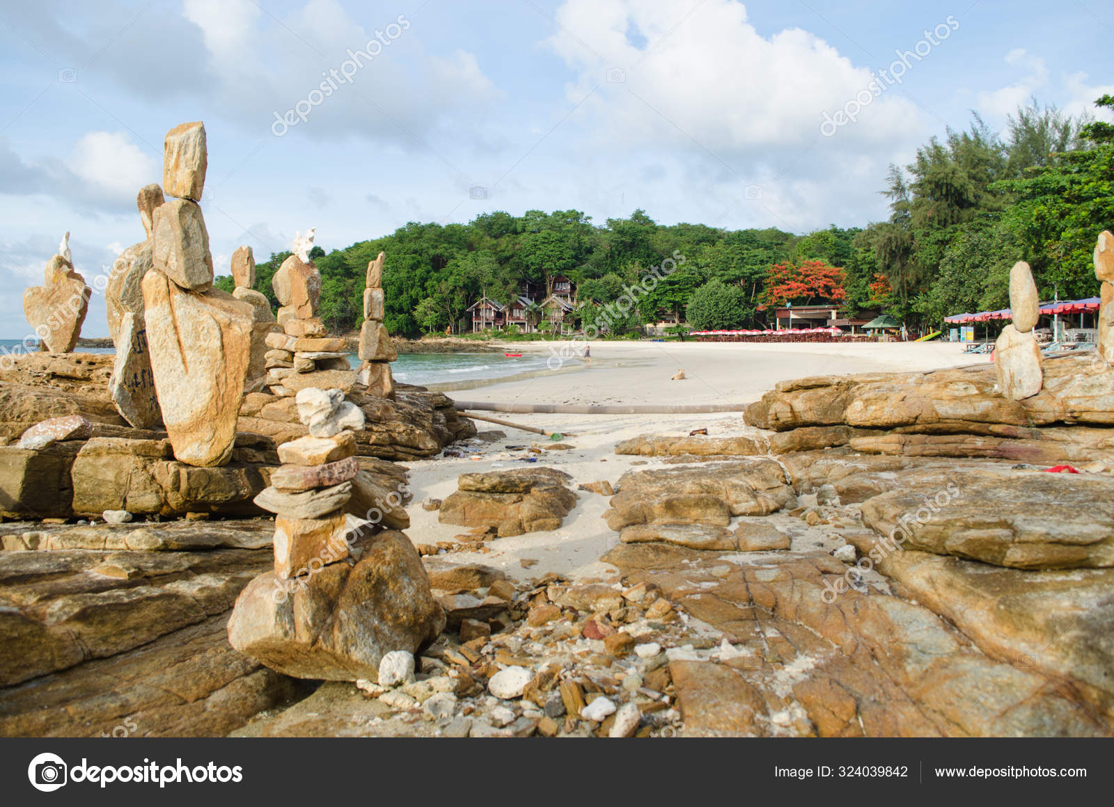 White Sand Beaches Island Which Surrounded Colourful Coral Reefs ...